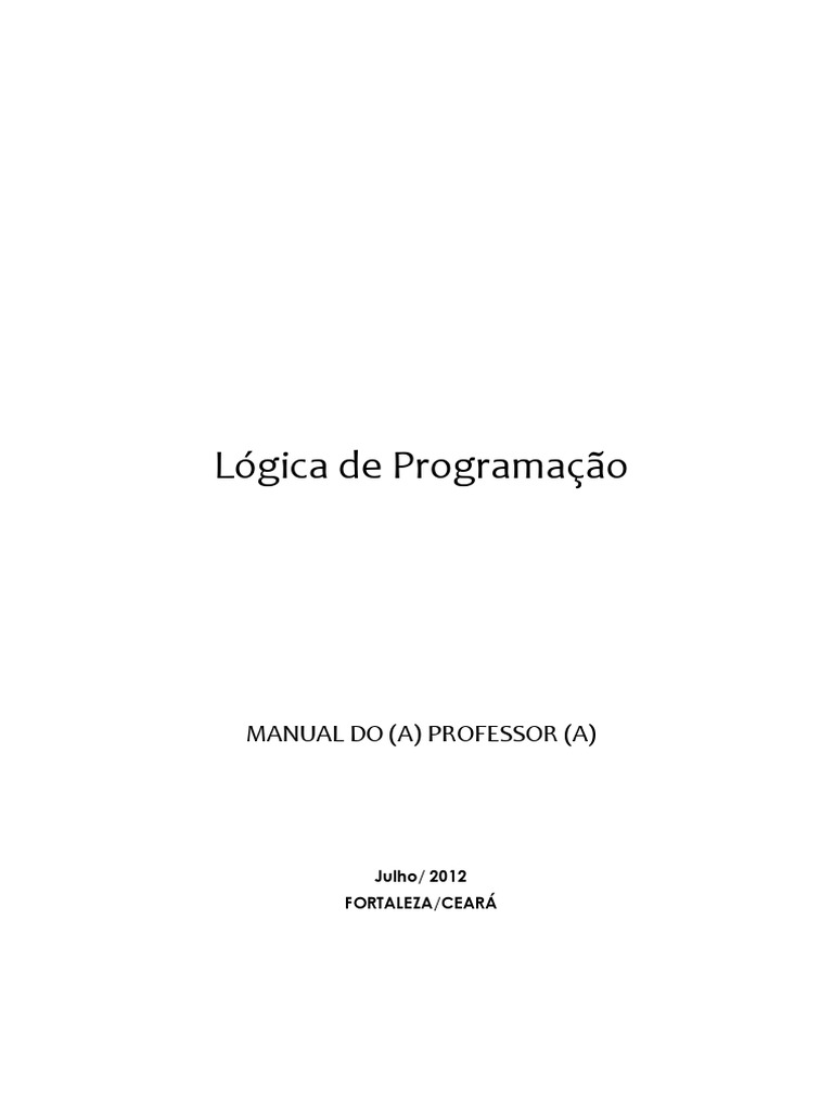Logica de Programacao PDF | PDF | Algoritmos | Linguagem de programação
