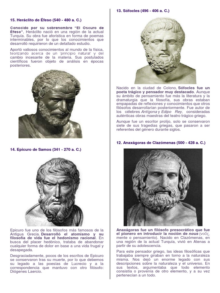 15 Filósofos Griegos Importantes | PDF | Platón | Filosofía griega antigua