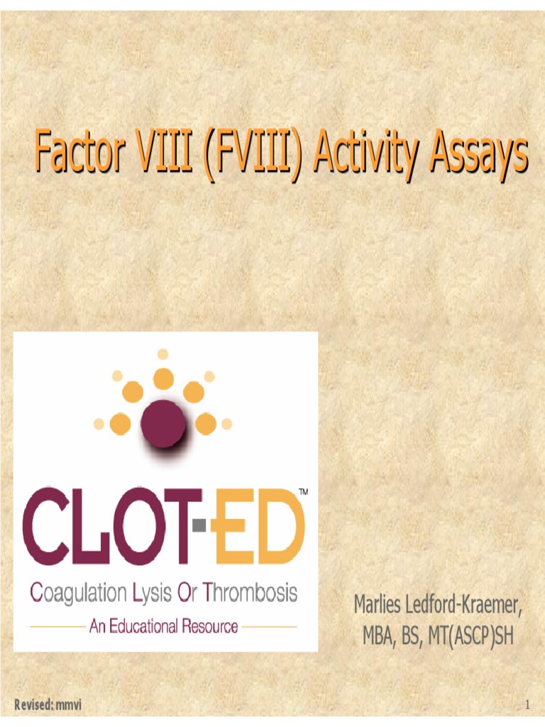 Factor VIII Assays 2006 | PDF | Coagulation | Blood Proteins
