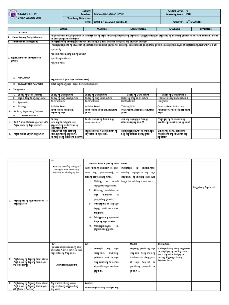 Esp 5 - Q1 - W3 DLL | PDF