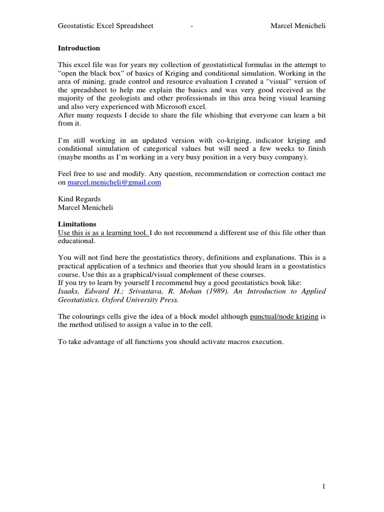 Readme PDF | PDF | Spreadsheet | Microsoft Excel