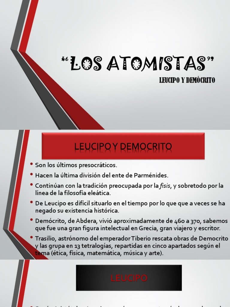 Los Atomistas | PDF | Epistemología | Metafísica