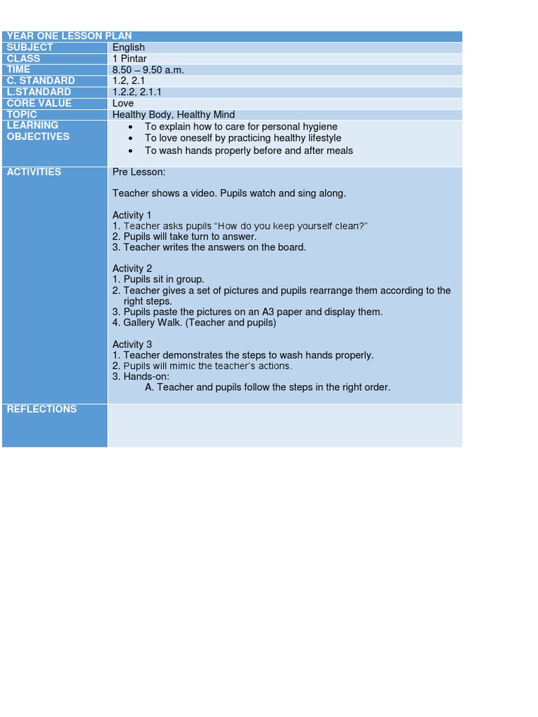 Lesson Plan Love Y1 & Y2 | PDF | Lesson Plan | Metaphysics Of Mind