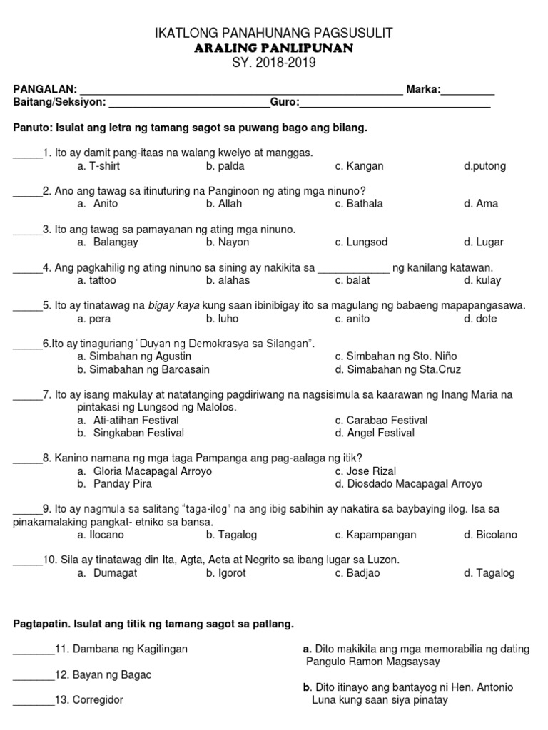 Ap Grade 3 Third Periodical Test Pdf