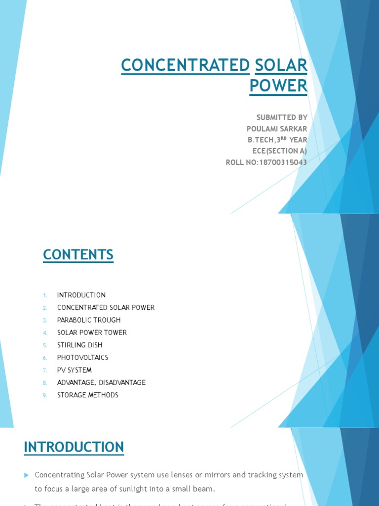 Concentrated Solar Power | PDF | Solar Power | Photovoltaics