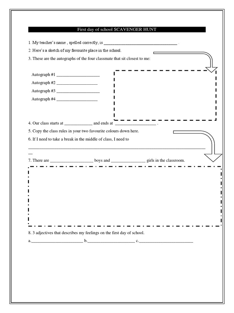 First Day of School SCAVENGER HUNT | PDF