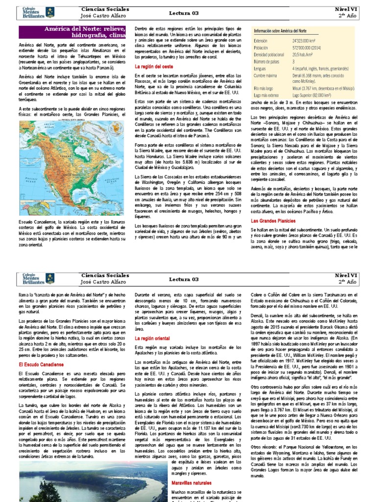 América Del Norte | PDF | Américas | América del Norte