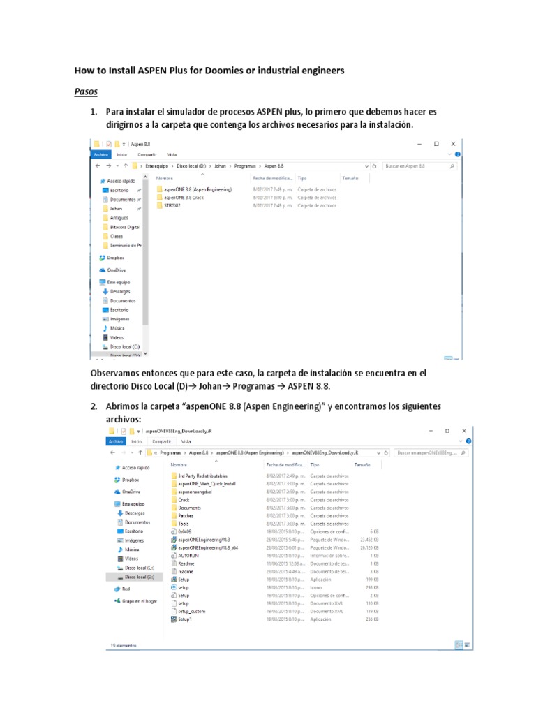 Tutorial Instalación ASPEN Plus | PDF | Archivo de computadora ...