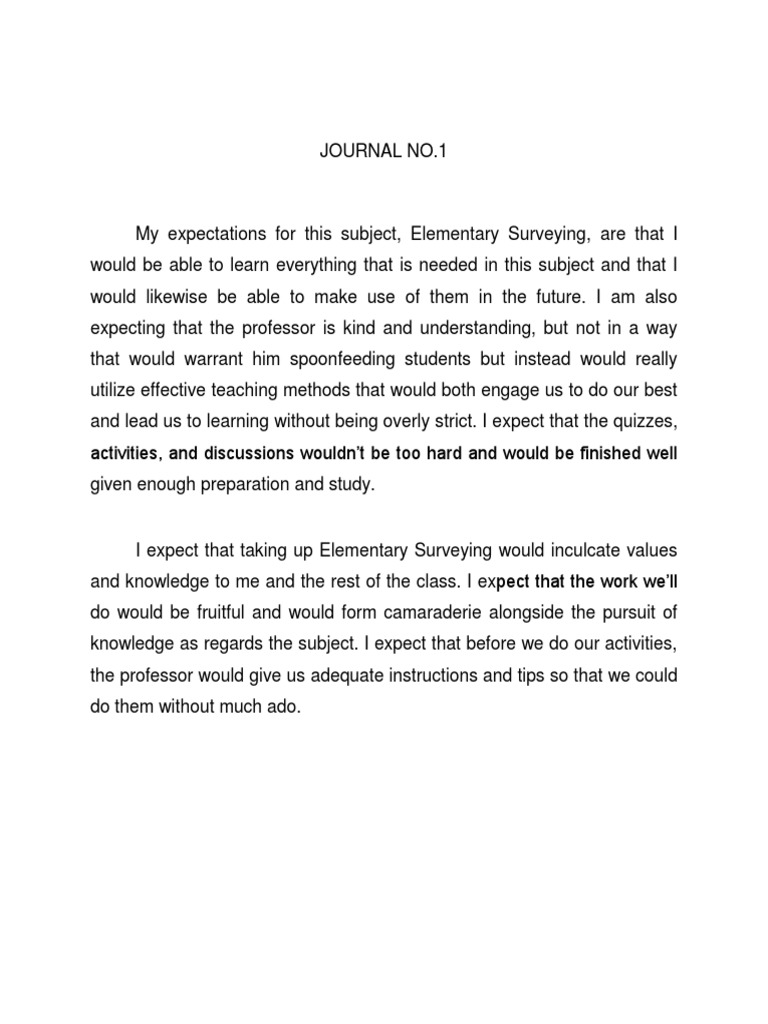 My Expectations For This Subject | PDF | Education Theory | Learning