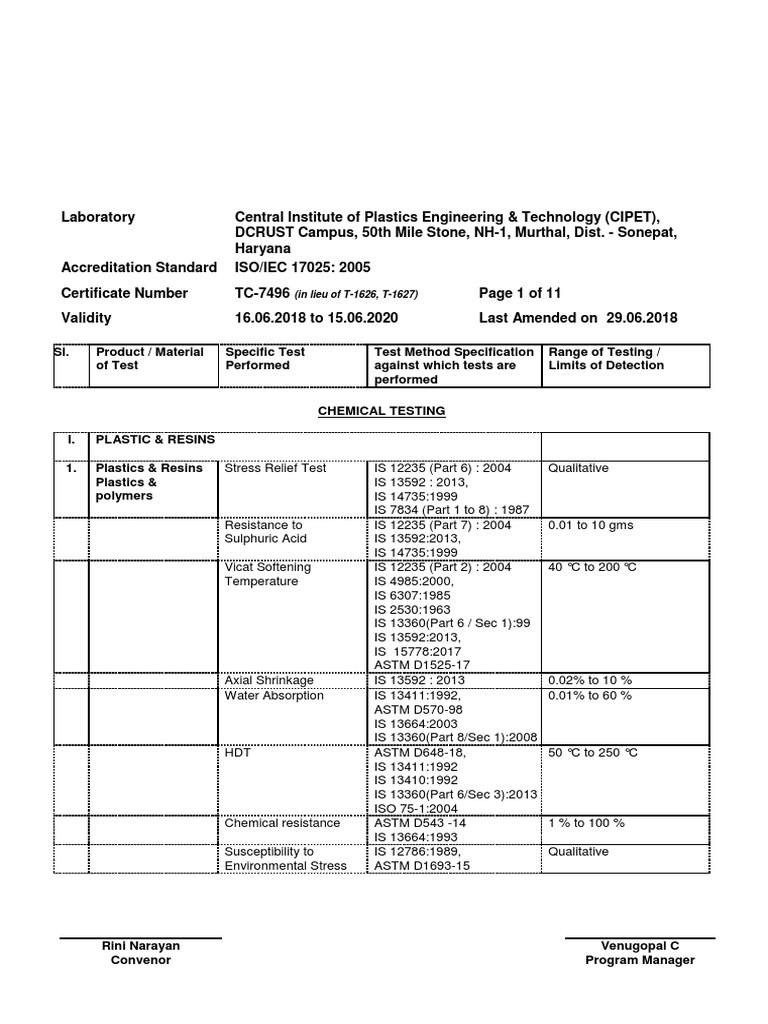 NABL Scope | PDF | Fibre Reinforced Plastic | Plastic