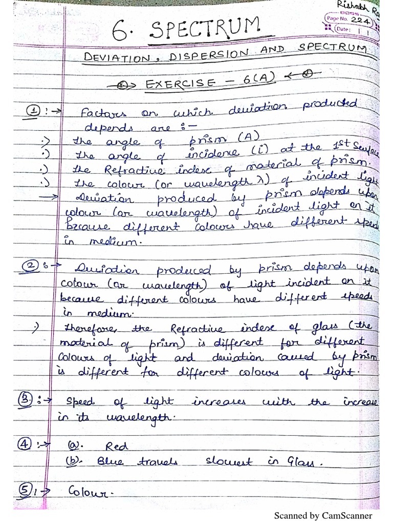 Spectrum - Physics (Notes), Class 10 | PDF