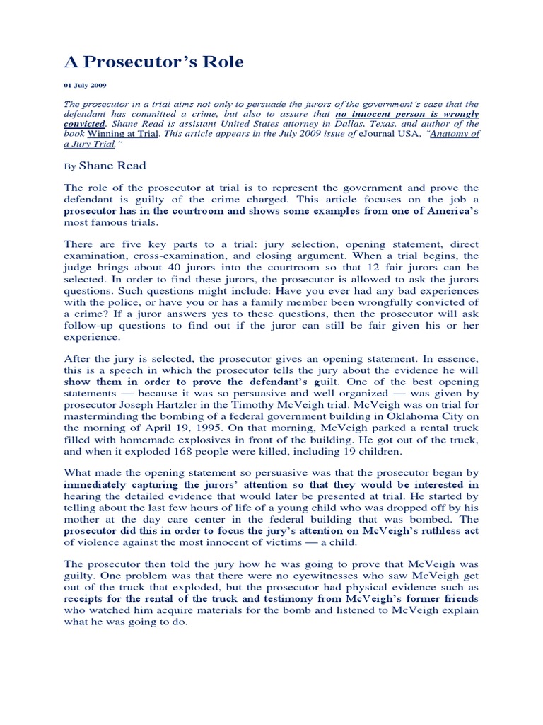 A Prosecutor Role | PDF | Grand Juries In The United States | Prosecutor