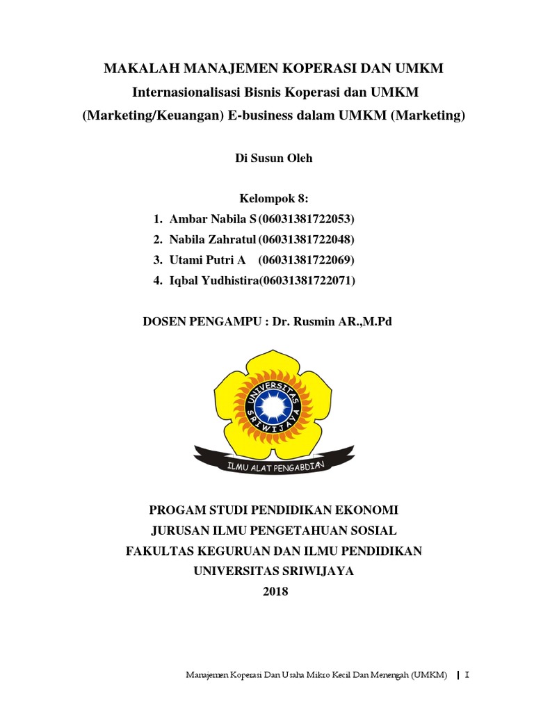 Makalah Manajemen Koperasi Dan Umkm | PDF