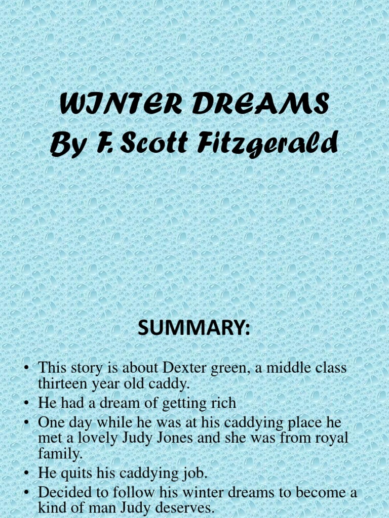 Winter Dreams by F. Scott Fitzgerald | PDF | American Dream | Social Status