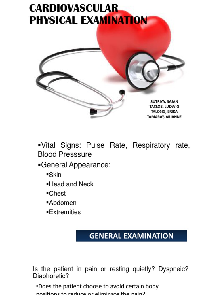 Cardiovascular Physical Examination Guide | PDF | Diastole | Heart