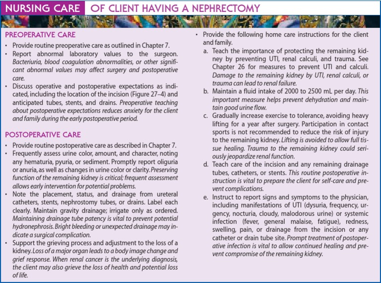 Nephrectomy | PDF | Urinary Tract Infection | Pain