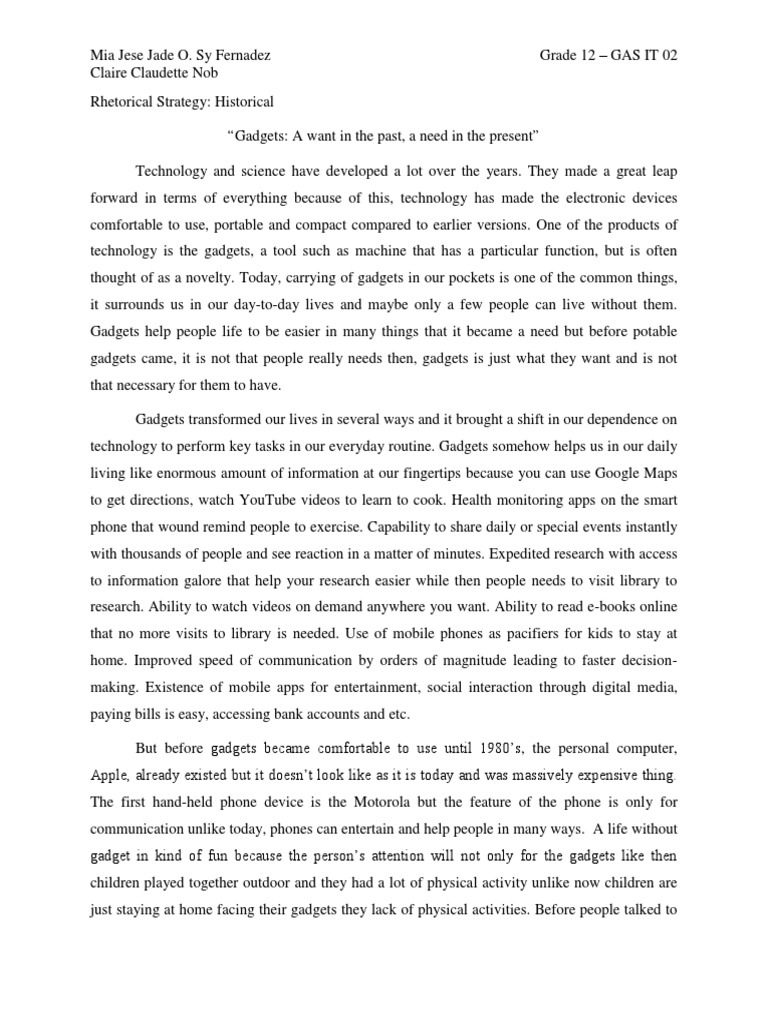 Concept Paper (Gadgets) | PDF | Newspapers | Internet