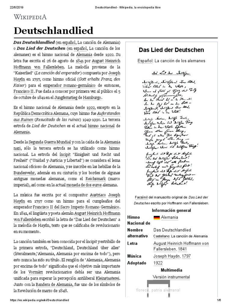 Deutschlandlied - Loads | PDF | Deutschlandlied | Alemania