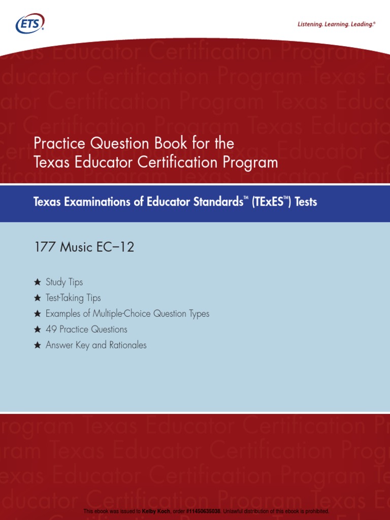 Ebook TExES Music EC12 Practice Question 177 | PDF | Multiple Choice ... Ebook TExES Music EC12 Practice Question 177 | PDF | Multiple Choice ...