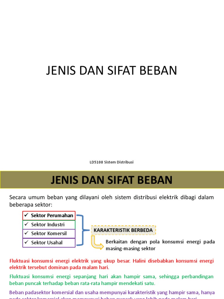 Jenis dan Sifat Beban Sistem Distribusi | PDF | Metode & Bahan Ajar