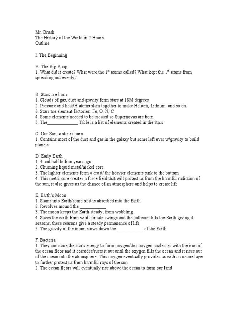 History of the World in 2 Hours | PDF | Stars | Earth