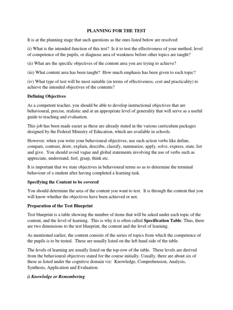 Test Planning And Blueprint Creation Guide Pdf Reading