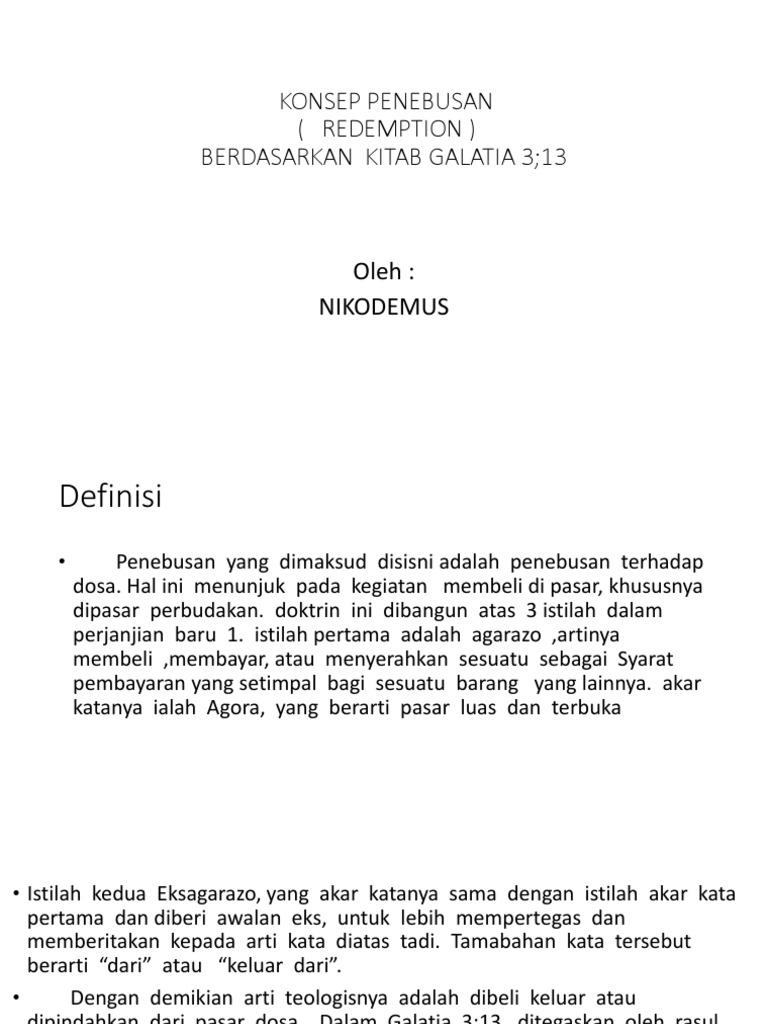 Studi Eksposisi Konsep Penebusan | PDF | Filsafat | Agama & Spiritualitas
