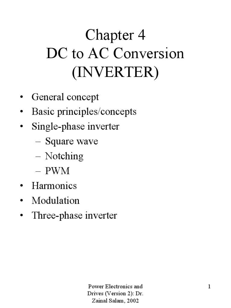Understanding DC to AC Conversion through Inverters: A Comprehensive Review of Inverter Types ...