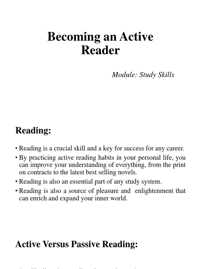 Active vs Passive Reading Techniques | PDF | Speed Reading | Study Skills