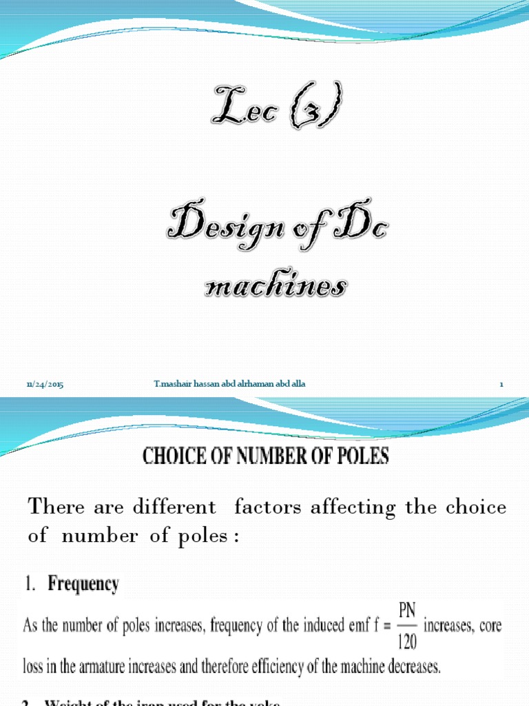 Design Considerations for DC Machines | PDF
