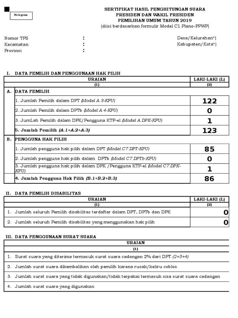 Hasil Winong Tps (16) DPR Ri | PDF