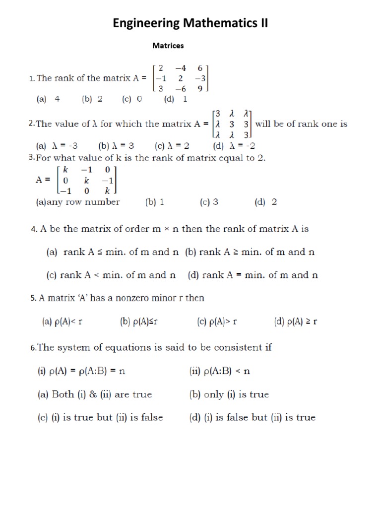 01 Matrices and Successive | PDF | Teaching Methods & Materials