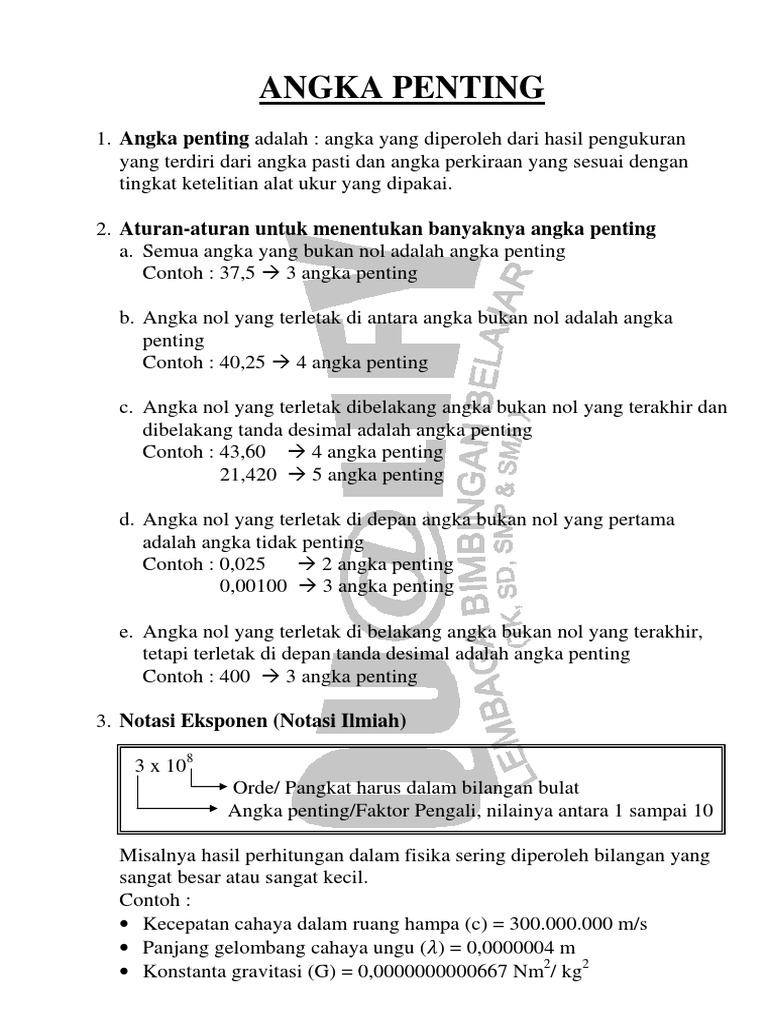 Aturan dan Contoh Angka Penting Fisika | PDF