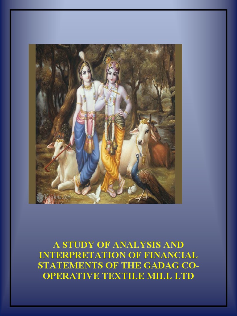 A Project Report On Ratio Analysis at Gadag Textile Mill Project Report ...