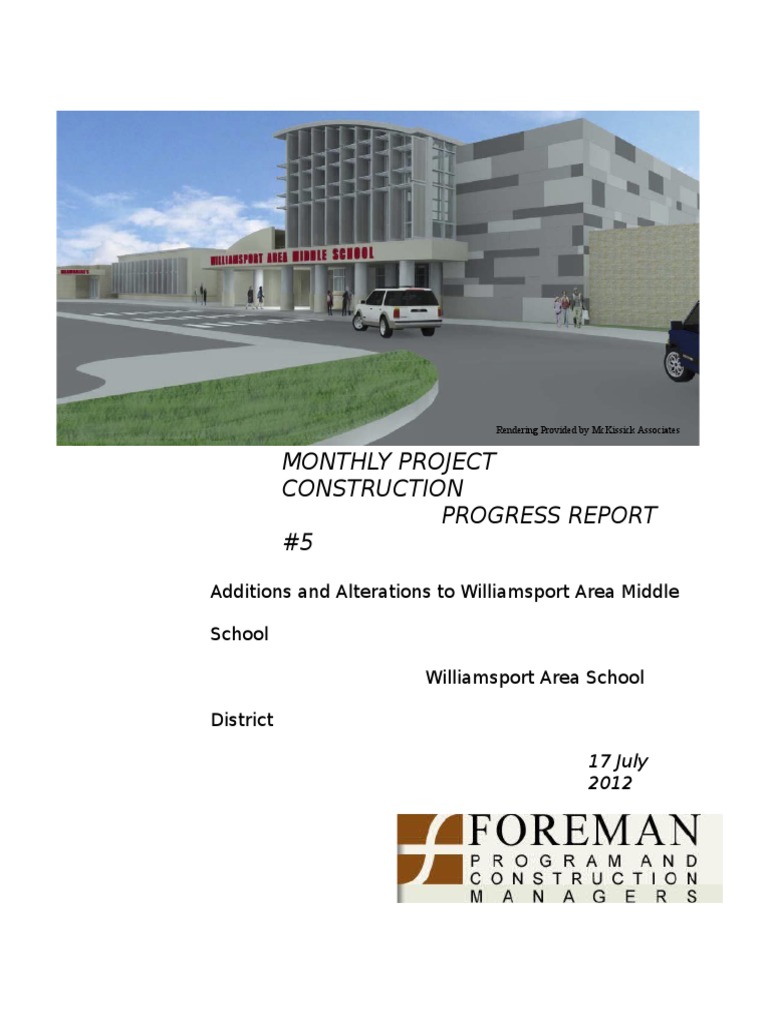 Construction Progress Report Template | PDF | Wall | Basement