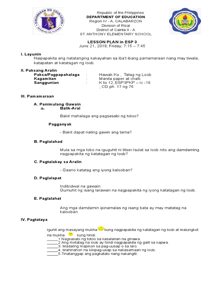 Esp3 1 Leson Plan Pdf