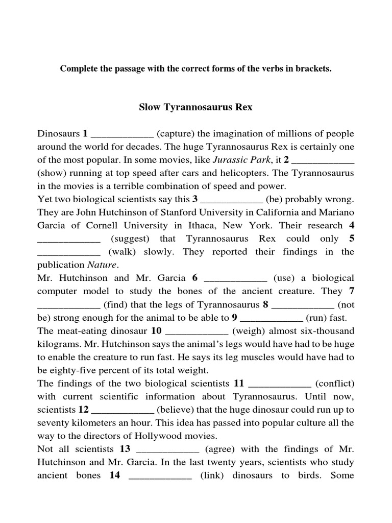 Tyrannosaurus Rex Speed Debate | PDF | Tyrannosaurus | Dinosaurs