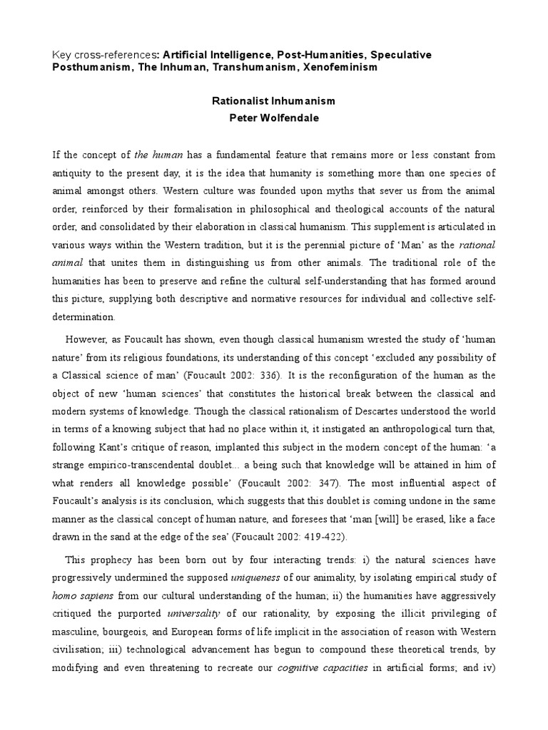 Rationalist Inhumanism Dictionary Entry | Download Free PDF | Rationalism | Transhumanism