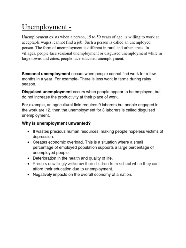 Unemployment | PDF