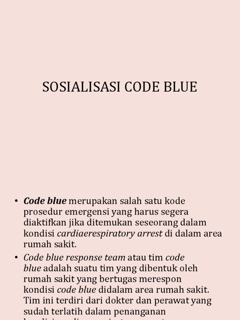 Sosialisasi Tim Code Blue | PDF