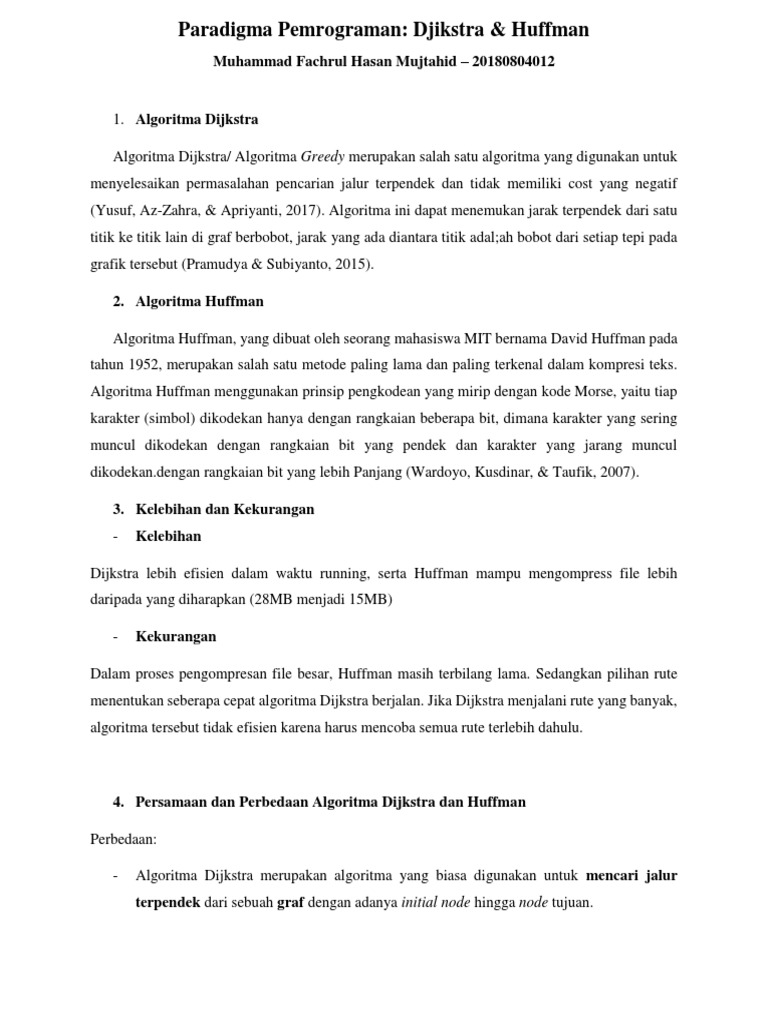 Algoritma Dijkstra dan Huffman | PDF | Metode & Bahan Ajar