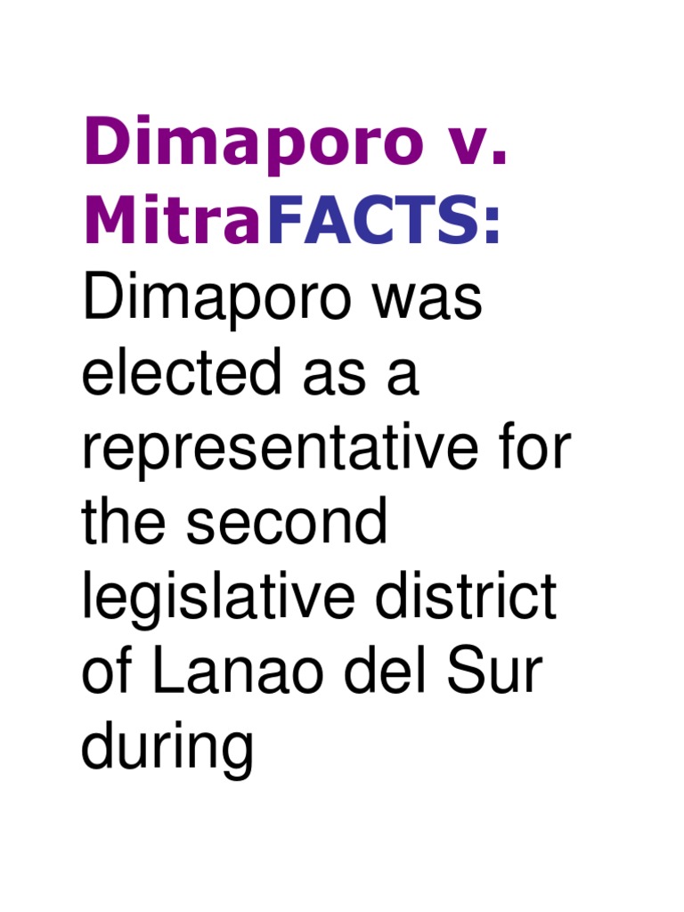 Dimaporo's Congressional Seat Dispute | PDF | Law