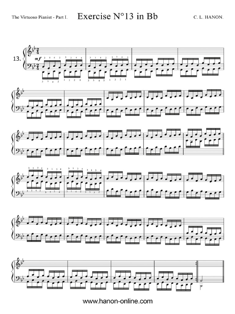 Hanon Exercise N°13 in BB | PDF