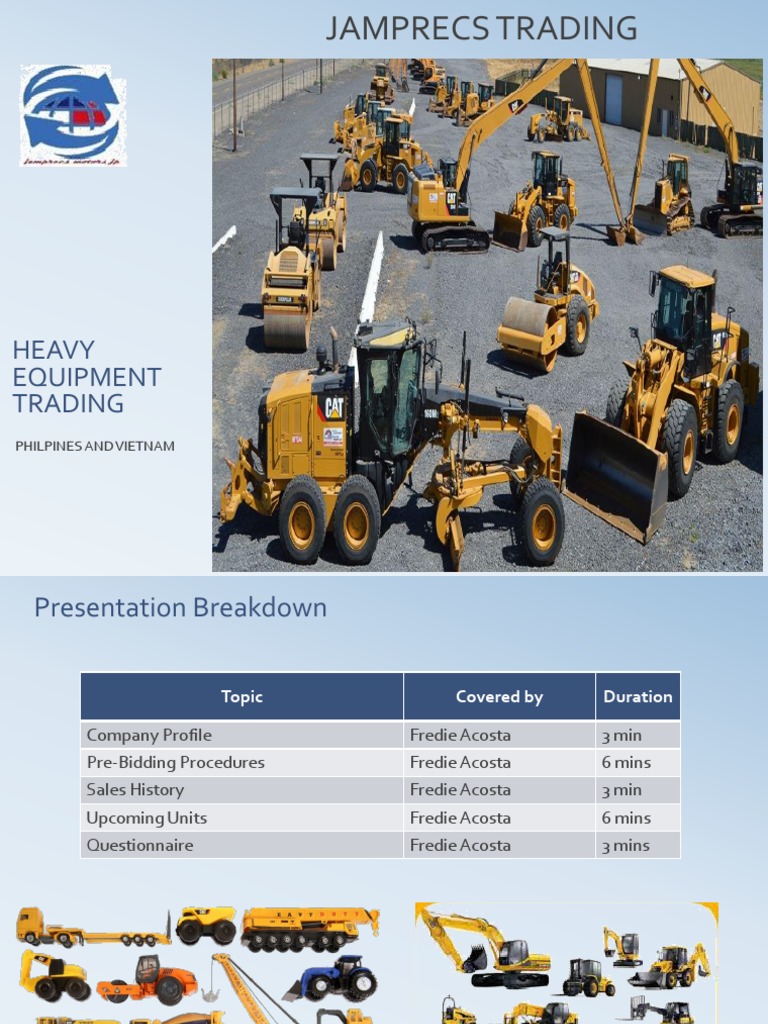Heavy Equipment Presentation | PDF | Motor Vehicle | Wheeled Vehicles
