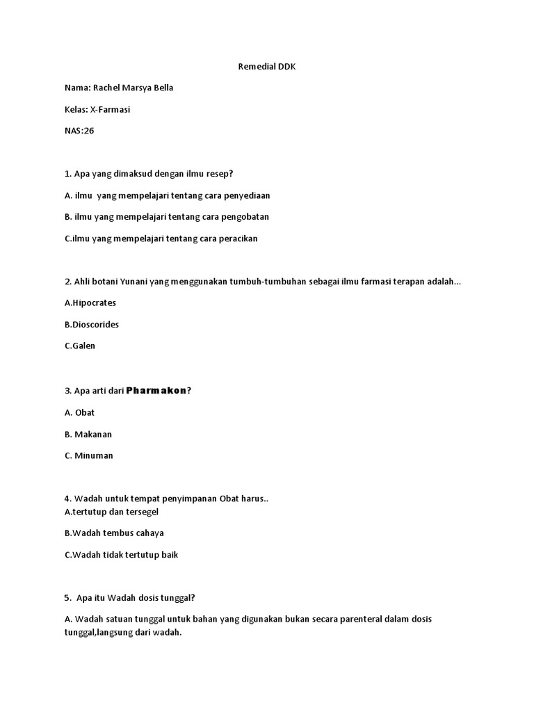 Kumpulan Soal DDK Kelas 10 | PDF