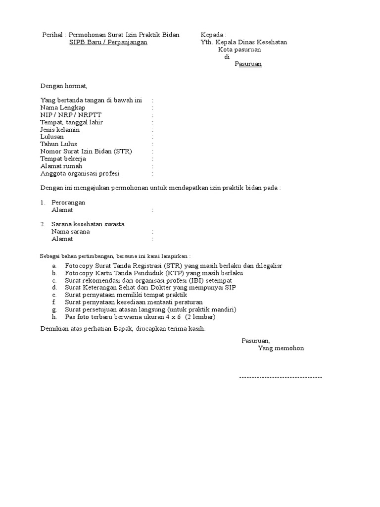 (B) Form-Sipb Bidan | PDF