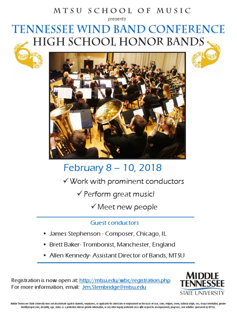 2018 Tennessee Wind Band Conference High School Honor Bands: Prominent ...