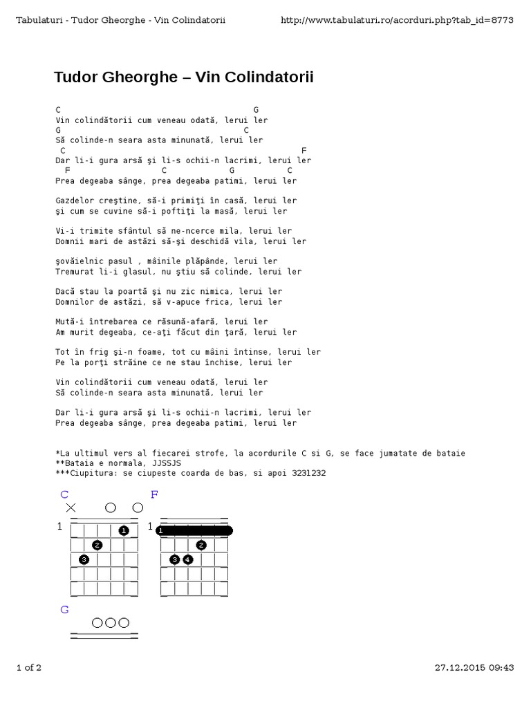 Tudor Gheorghe - Vin Colindatorii_chitara