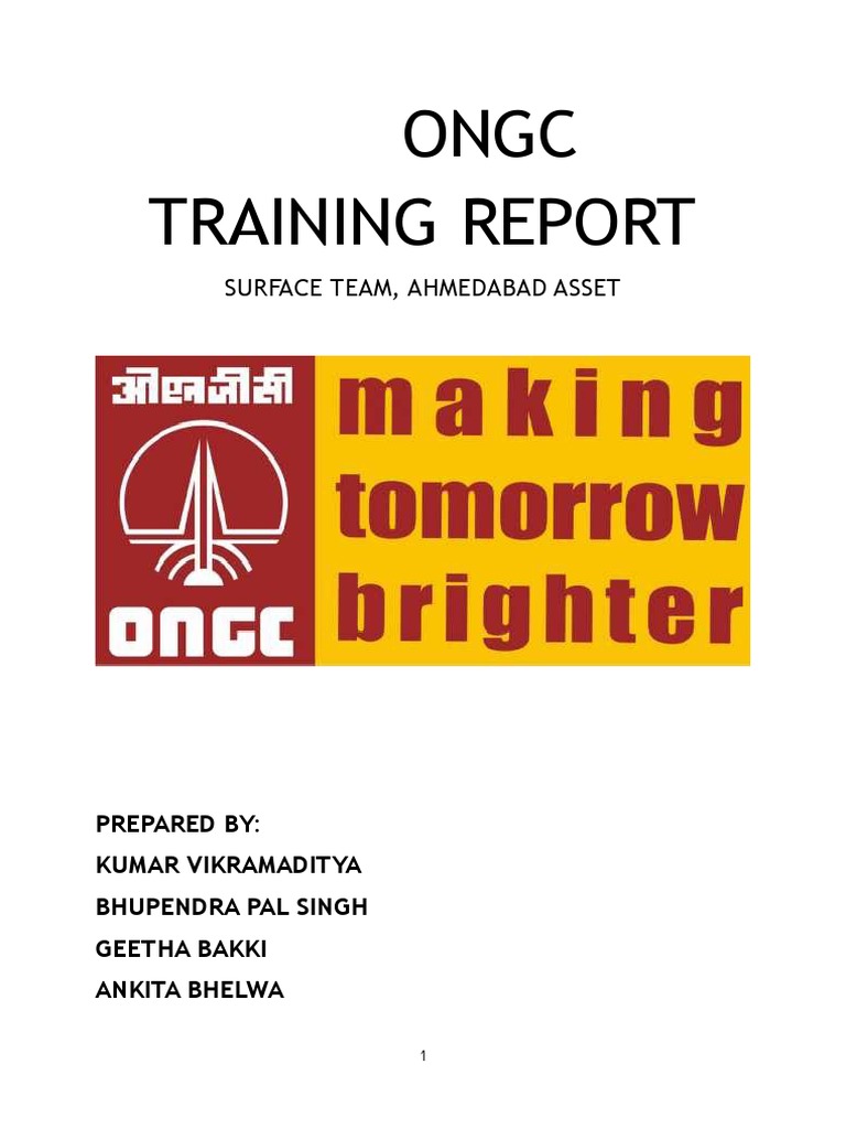 ONGC Training Report | PDF | Natural Gas | Petroleum Reservoir