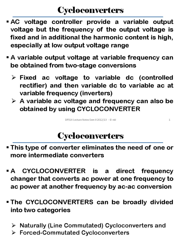 Lecture 03 - Cycloconverters | PDF | Electricity | Electric Power